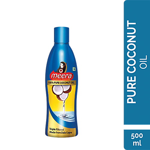 Buy Meera Coconut Oil Pure Made From Dalda Copra Triple Filtered 500 Ml ...