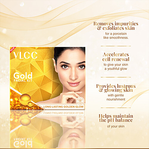 VLCC Gold Facial Kit For Luminous Radiant Complexion 60 Gms, 54% OFF
