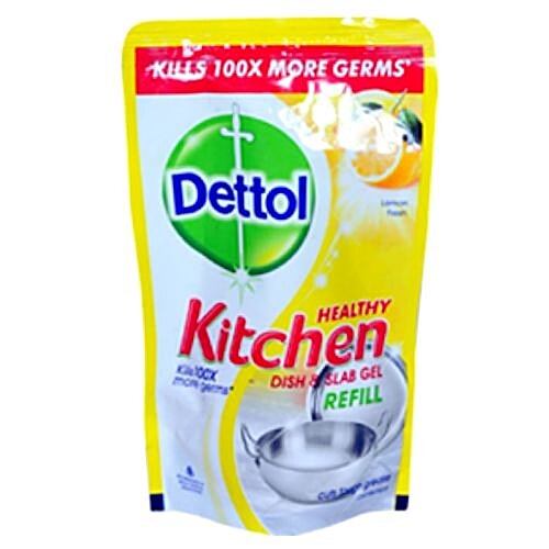 Buy Dettol Kitchen Dish Slab Gel Lemon Fresh Refill 130 Ml Online at ...