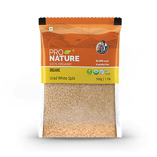 Buy Pro Nature Organic Urad White Split 500 Gm Pouch Online At Best ...