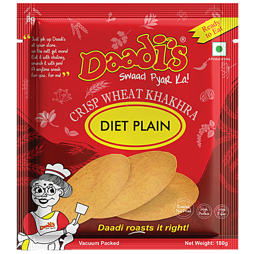 Buy Daadis Golden Wheat Crisps - Diet Plain Khakhra 180 gm Pouch Online ...
