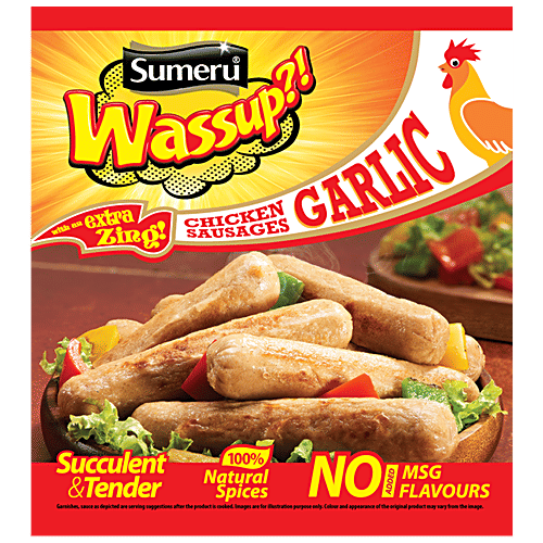 Buy sumeru Chicken Garlic Sausages 500 gm Pouch Online at Best Price ...