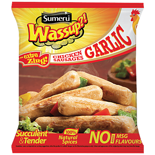 Buy sumeru Chicken Garlic Sausages 500 gm Pouch Online at Best Price ...