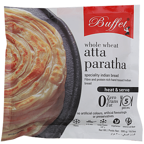 Buy Buffet Heat Serve Whole Wheat Paratha 300 Gm 5 Pcs Pouch Online At ...