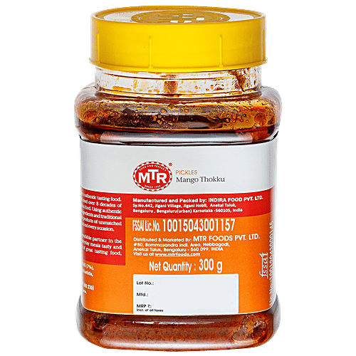 Buy MTR Pickle - Mango Thokku 300 gm Jar Online at Best Price. of Rs ...