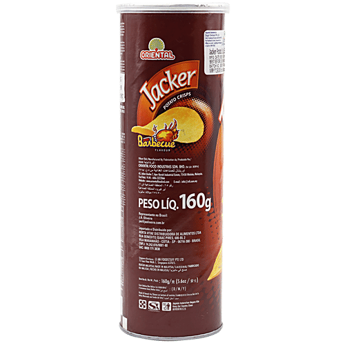 Buy Jacker Potato Crisps Barbecue Flavor 160 Gm Jar Online at the Best ...