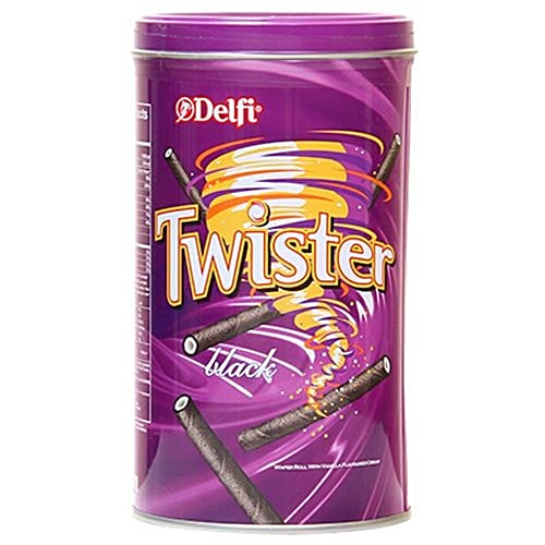 Buy Delfi Wafer Roll - Twister, Black With Vanilla Flavoured Cream ...