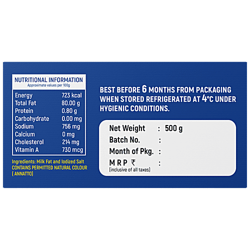Buy Milky Mist Table Butter - Salted 500 gm Carton Online at Best Price ...
