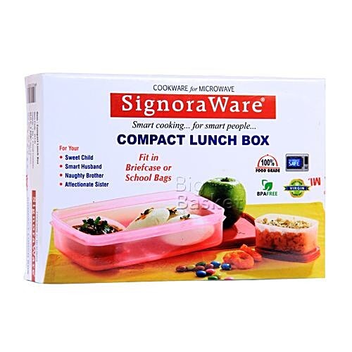 Buy Signoraware 514 Compact - Lunch Box 1 Big + 2 Small Containers ...