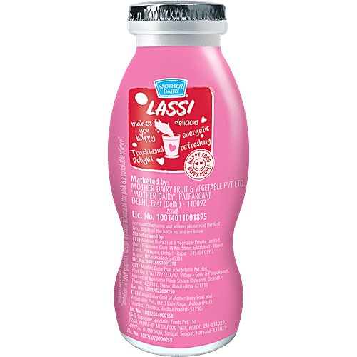 Buy Mother Dairy Lassi Strawberry Asli Refreshment 200 Ml Bottle Online ...