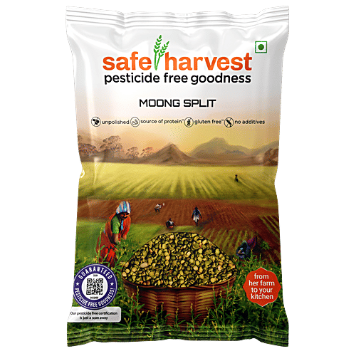 Buy Safe Harvest Moong Green Split 500 Gm Pouch Online At Best Price of ...