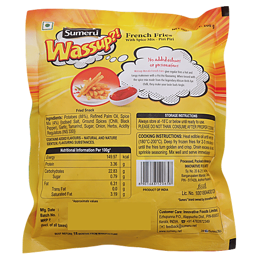 Buy Sumeru Masala French Fries Piri Piri 200 Gm Online At Best Price of ...