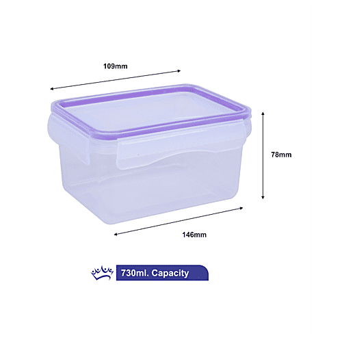 Buy Princeware Click-N-Seal Container - Rectangular 730 ml Online at ...