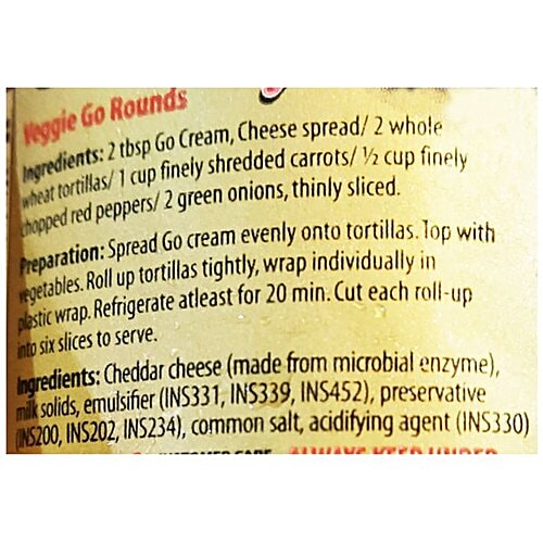 Buy Go Cheese Spread Creamy 200 Gm Bottle Online at the Best Price ...