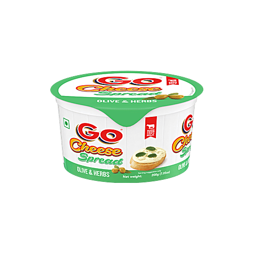 Buy Go Cheese Spread - Olive & Herbs (Soft & Creamy) 200 gm Cup Online ...