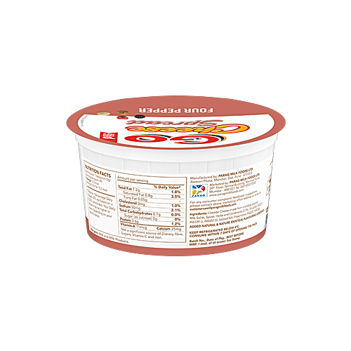 Buy Go Cheese Spread - Four Pepper (Soft & Creamy) 200 gm Cup Online at ...