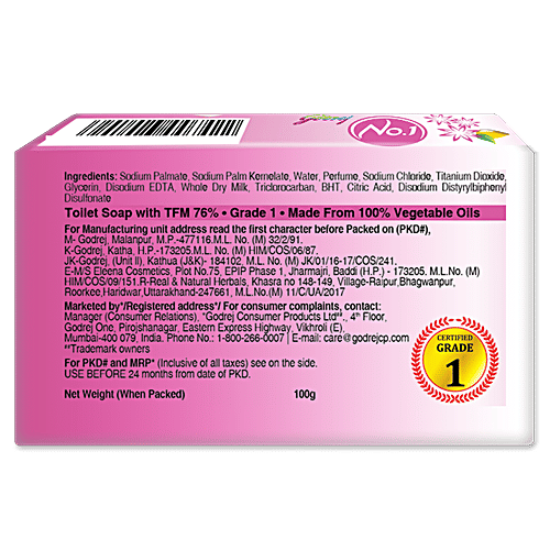 Buy Godrej No 1 Bathing Soap Jasmine Milk Cream 100 Gm Online at the ...