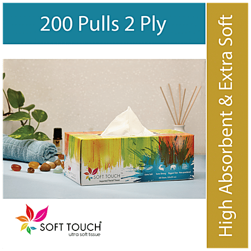 Buy Soft Touch Facial Tissue 200 Pulls 400 Pcs Online At Best Price of ...