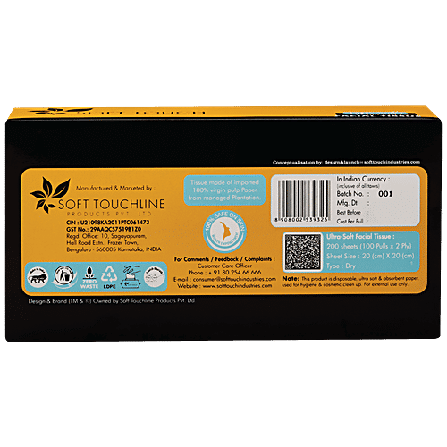 Buy Soft Touch Facial Tissue 100 Pulls 200 Pcs Online At Best Price of ...