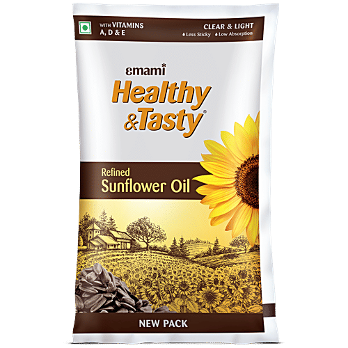 Buy Emami Healthy & Tasty - Refined Sunflower Oil 1 ltr Bottle Online ...