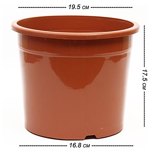 Buy Kr Nursery Pot Brown Pack Of 3 Open Dia 195 Cm Bottom Dia 168 Cm ...