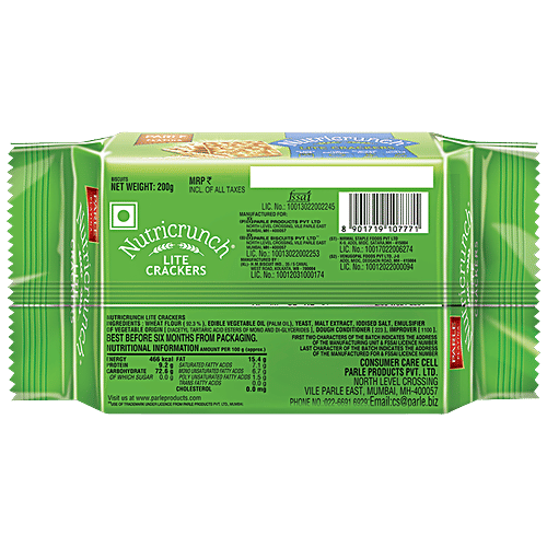 Buy Parle Simply Good Sugarless Cream Cracker 200 Gm Pouch Online at ...