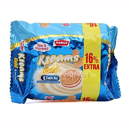 Buy Parle Biscuits - Kreams Gold Elaichi Flavoured Sandwich Online at ...