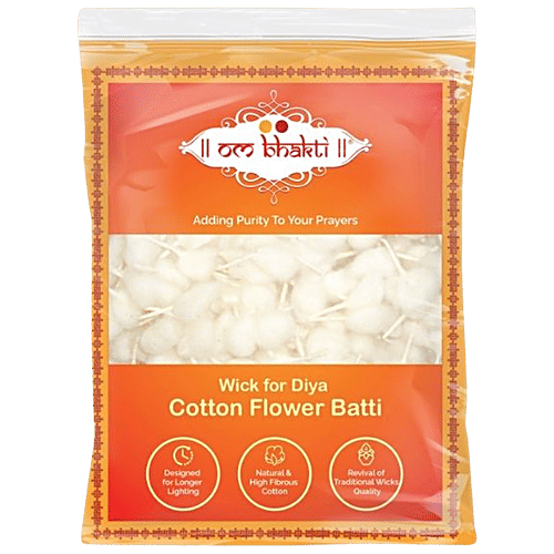 Buy Om Bhakti Om Bhakti Cotton Flower Batti 100 Pcs Pouch Online At ...