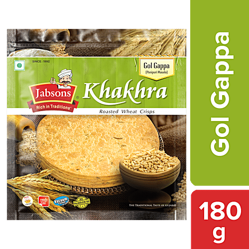 Buy Jabsons Khakhra Gol Gappa Roasted Wheat Crisps 180 Gm Pouch Online ...