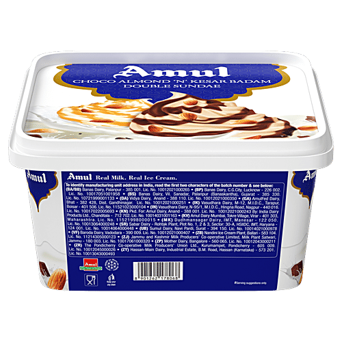 Buy Amul Ice Cream Choco Almond N Kesar Badam 1 Lt Box Online At Best ...