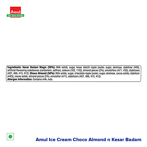 Buy Amul Ice Cream Choco Almond N Kesar Badam 1 Lt Box Online At Best ...