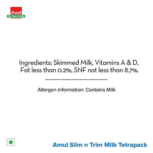 Buy Amul Slim Slim N Trim Skimmed Milk 1 Ltr Online At Best Price of Rs 70 - bigbasket