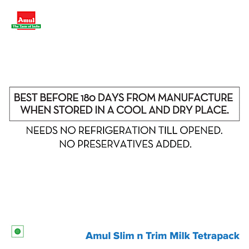 Buy Amul Slim Slim N Trim Skimmed Milk 1 Ltr Online At Best Price of Rs 70 - bigbasket