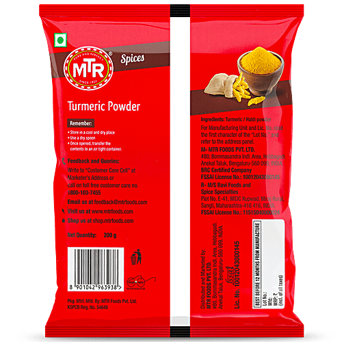 Buy Mtr Powder Turmeric 200 Gm Pouch Online At Best Price of Rs 60 ...