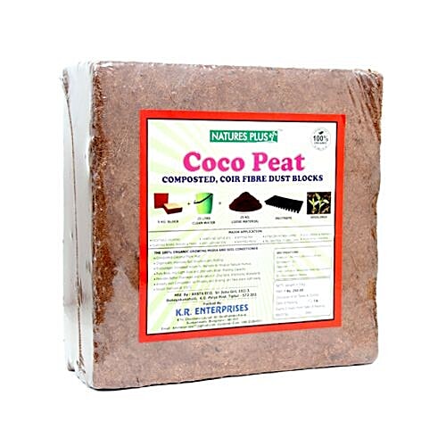 Buy Natures Plus Coco Peat Block Coir Fibre Dust Block 5 Kg Online At ...