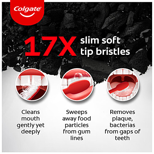 Buy Colgate Toothbrush - Slim Soft Charcoal 1 pc Pouch Online at Best ...