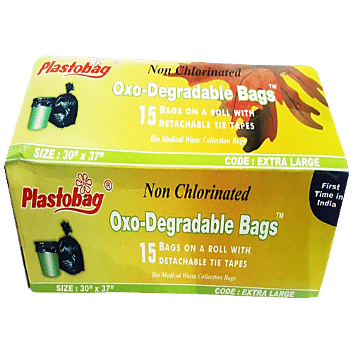 Buy Plastobag Oxo Bio Degradable Bags Extra Large 30 Inch X 37 Inch ...