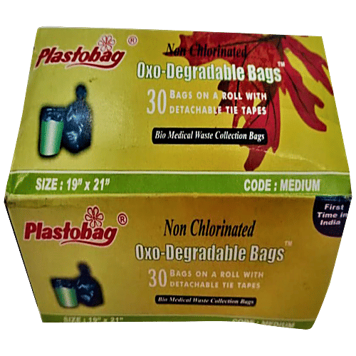 Buy Plastobag Oxo Bio Degradable Bags Medium 19 Inch X 21 Inch Carton ...