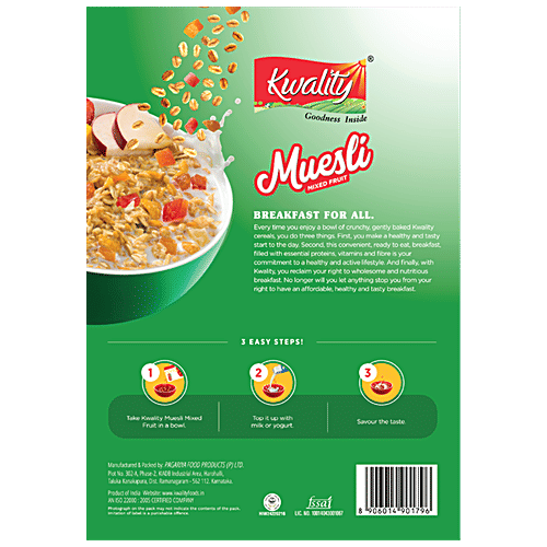 Buy Kwality Muesli Mixed Fruit - Crunchy Breakfast Cereal Online at ...