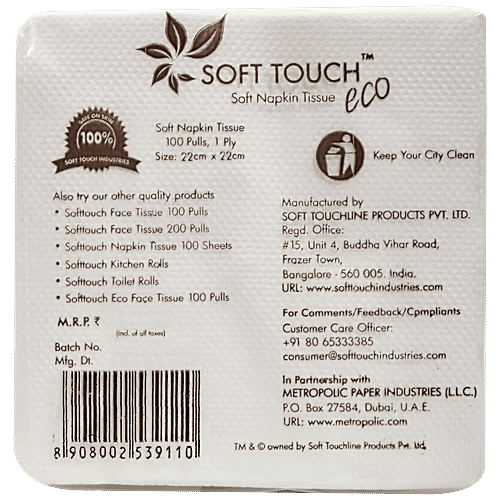 Buy Soft Touch Napkin Tissue Eco 100 Sheets Online At Best Price of Rs ...