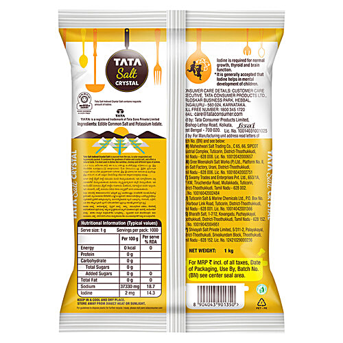 Buy Tata Iodised Crystal Salt 1 Kg Online At Best Price of Rs 22 ...