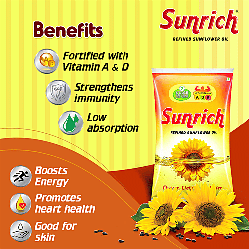 Buy Sunrich Refined Sunflower Oil 1 Ltr Online at the Best Price of Rs ...