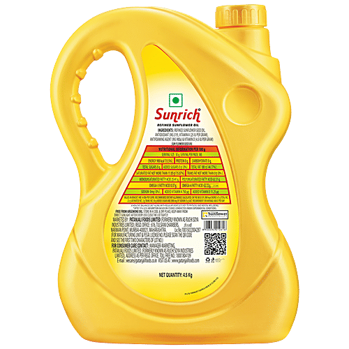 Buy Sunrich Refined Sunflower Oil 5 Ltr Online at the Best Price of Rs ...