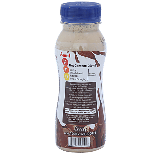 Buy Amul Pro Whey Protein Malt Chocolate 200 Ml Pet Bottle Online At ...