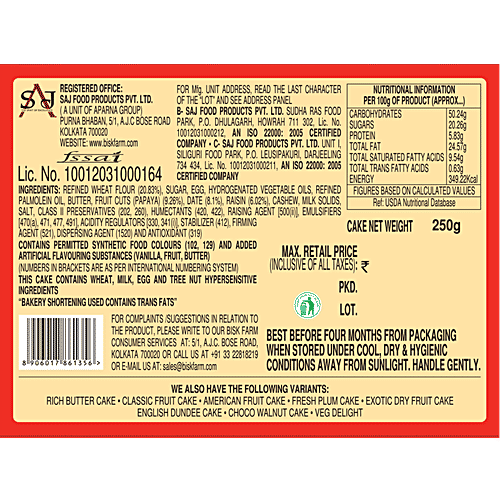 Buy Bisk Farm Christmas Cake Online at Best Price of Rs 75 - bigbasket