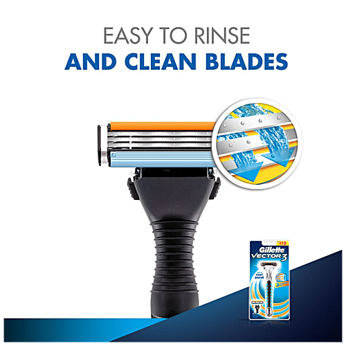 Buy Gillette Razor Vector 3 1 Pc Pouch Online at the Best Price of Rs ...