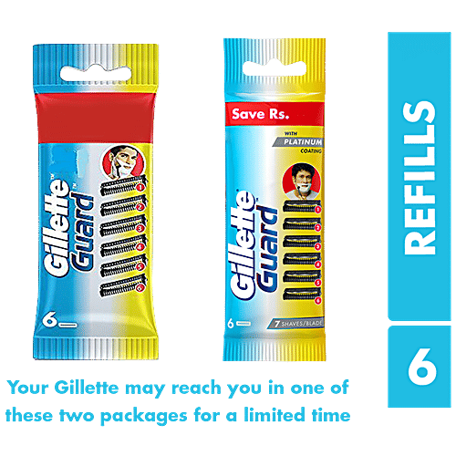 Buy Gillette Guard Cartridges 6 Pcs Pouch Online At Best Price of Rs 55 ...