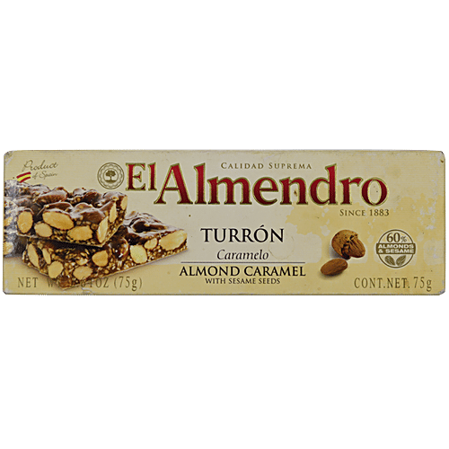Buy El Almendro Crunchy Almond Caramel Turron With Sesame Seeds Bar 75 ...