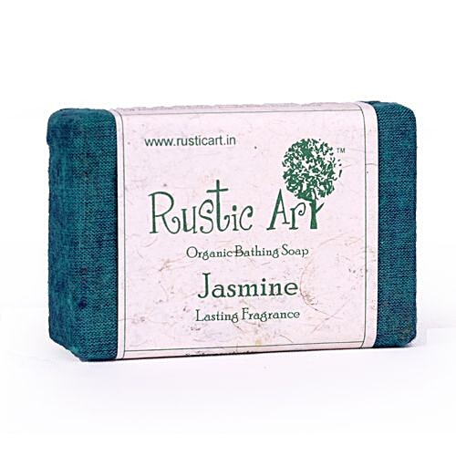 Buy Rustic Art Organic Bathing Soap Jasmine Lasting Fragrance 100 Gm ...