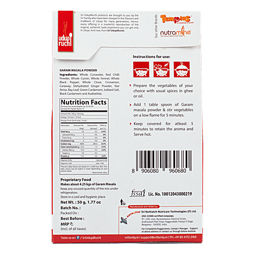 Buy Udupi Ruchi Powder - Garam Masala Online at Best Price of Rs 55 ...